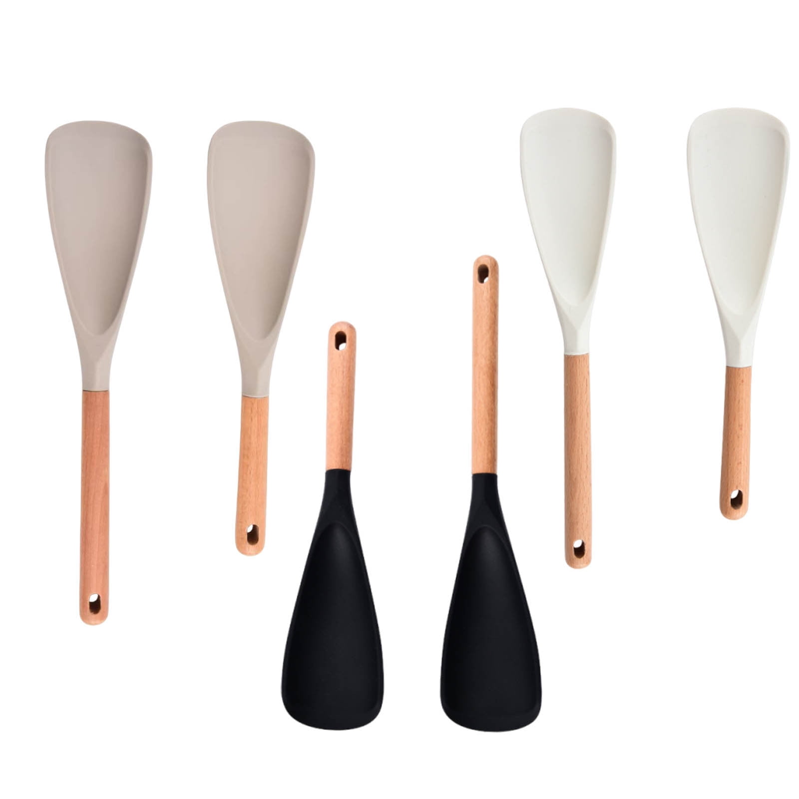 Silicone Cooking Spoon With Wooden Handle - Heat Resistant Kitchen ...