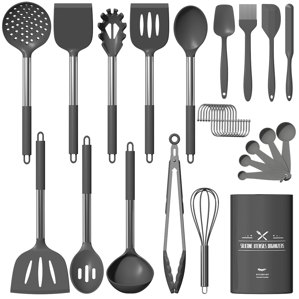 30 Pcs Silicone Cooking Utensil Set, Kitchen Utensils Cooking Utensils ...