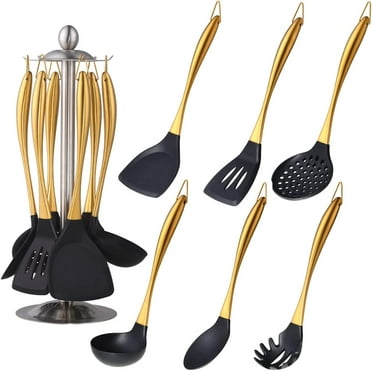 Silicone Kitchen Utensils Set - 12 Pieces Cooking Utensils Non-Stick ...