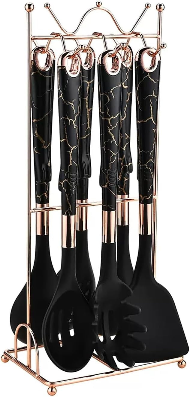 Silicone Cooking Utensil Set, 7-Piece Cooking Utensils, 446°F Heat ...