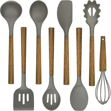 Prepara Brush and Spatula Kitchen Tool Set - Acacia Wood and Pewter ...