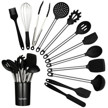 ReaNea 13-Piece Gold Stainless Steel Cooking Utensils Set with Holder ...