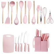 Oster Marion 5 Piece Silicone and Wood Kitchen Tool Set in Black ...