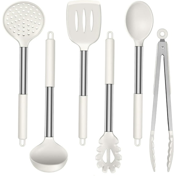Silicone Cooking Utensils Set, 6 Piece Kitchen Cooking Utensils Set ...