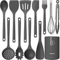Silicone Cooking Utensils Set - 600°F Heat Resistant, Nonstick Kitchen ...