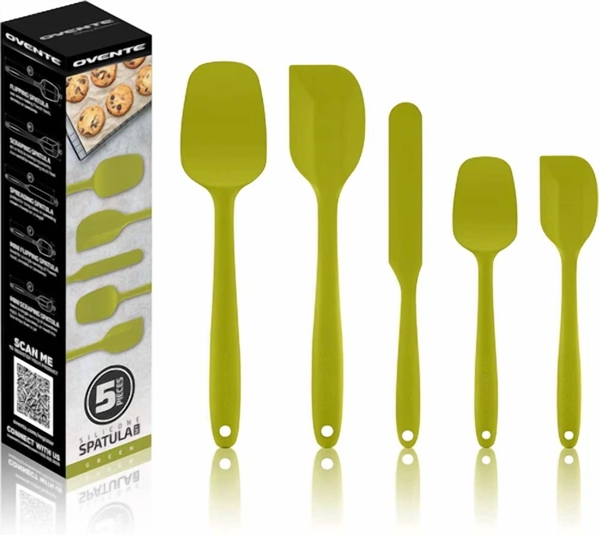 Silicone Cooking Utensils Set - Food Grade Rubber Spatulas Heat ...