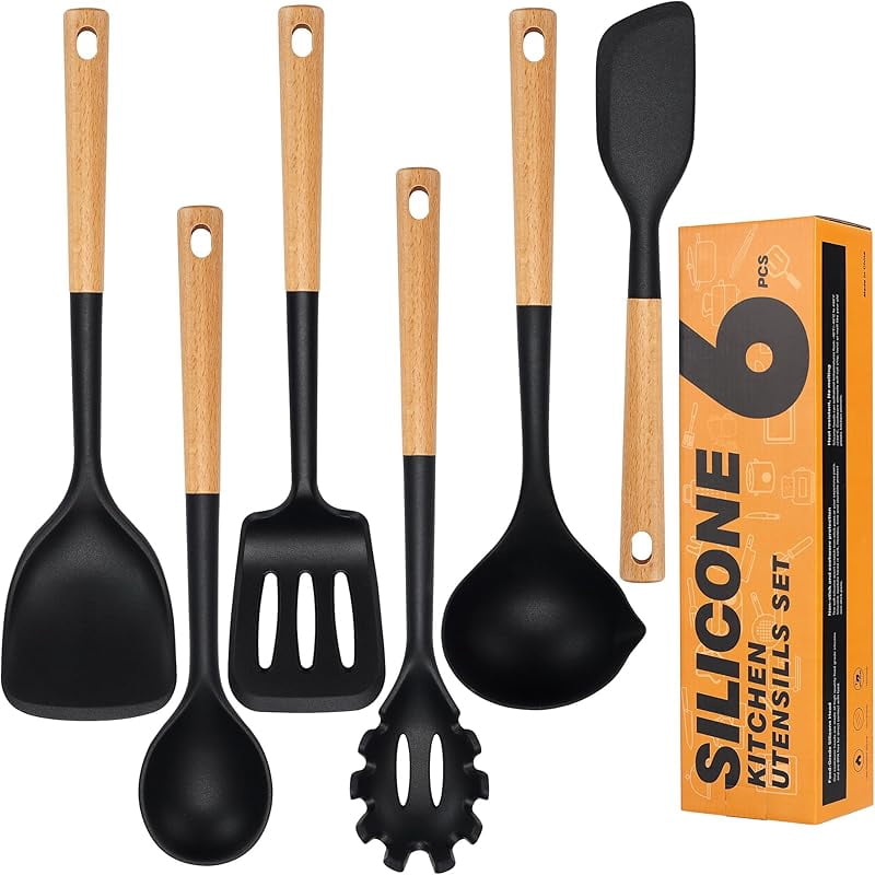 Silicone Cooking Utensils Set, Heat Resistance Kitchen Utensils Set ...