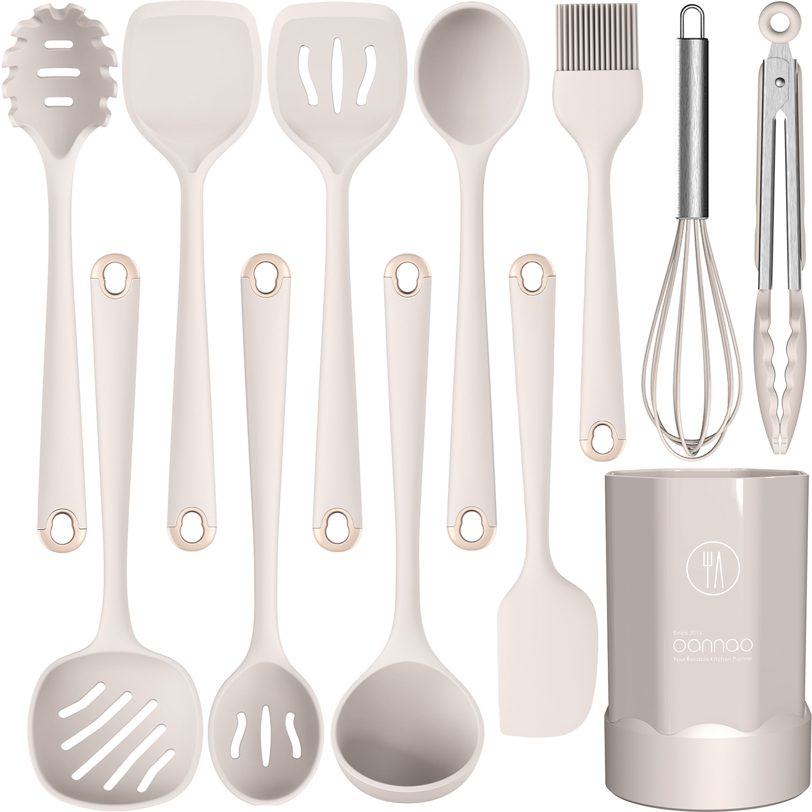 Thyme & Table Silicone Utensils, 5-Piece Set, Tongs, Basting Brush ...