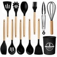 Silicone Cooking Utensils Set, Heat Resistant Kitchen Cooking Utensils ...