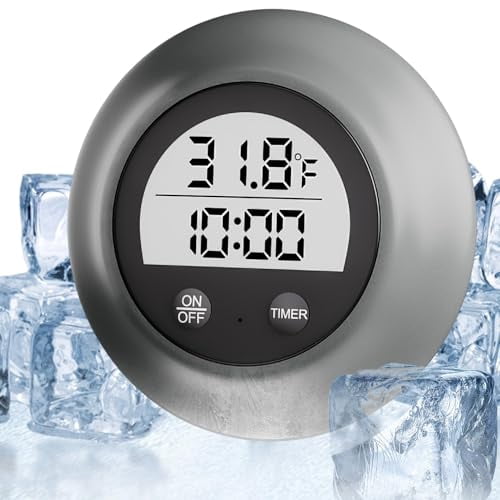 Silicone Cover Ice Bath Thermometer with Timer, Waterproof Floating ...
