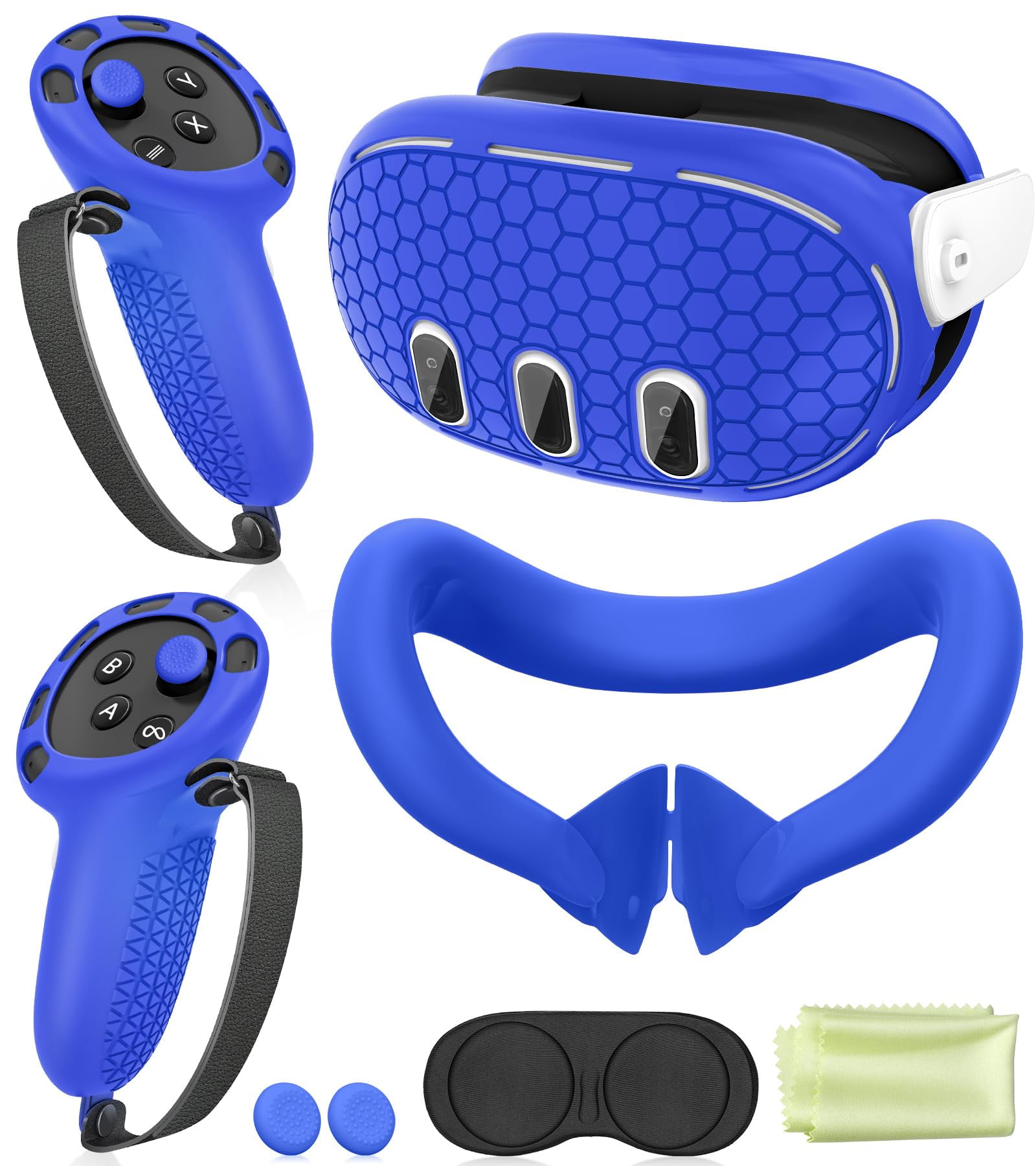 Silicone Cover Set Compatible with Oculus Meta Quest 3 VR Accessories Protective Cover Includes Controller Grips Front Shell Headset Cover and Face Cover Red Walmart