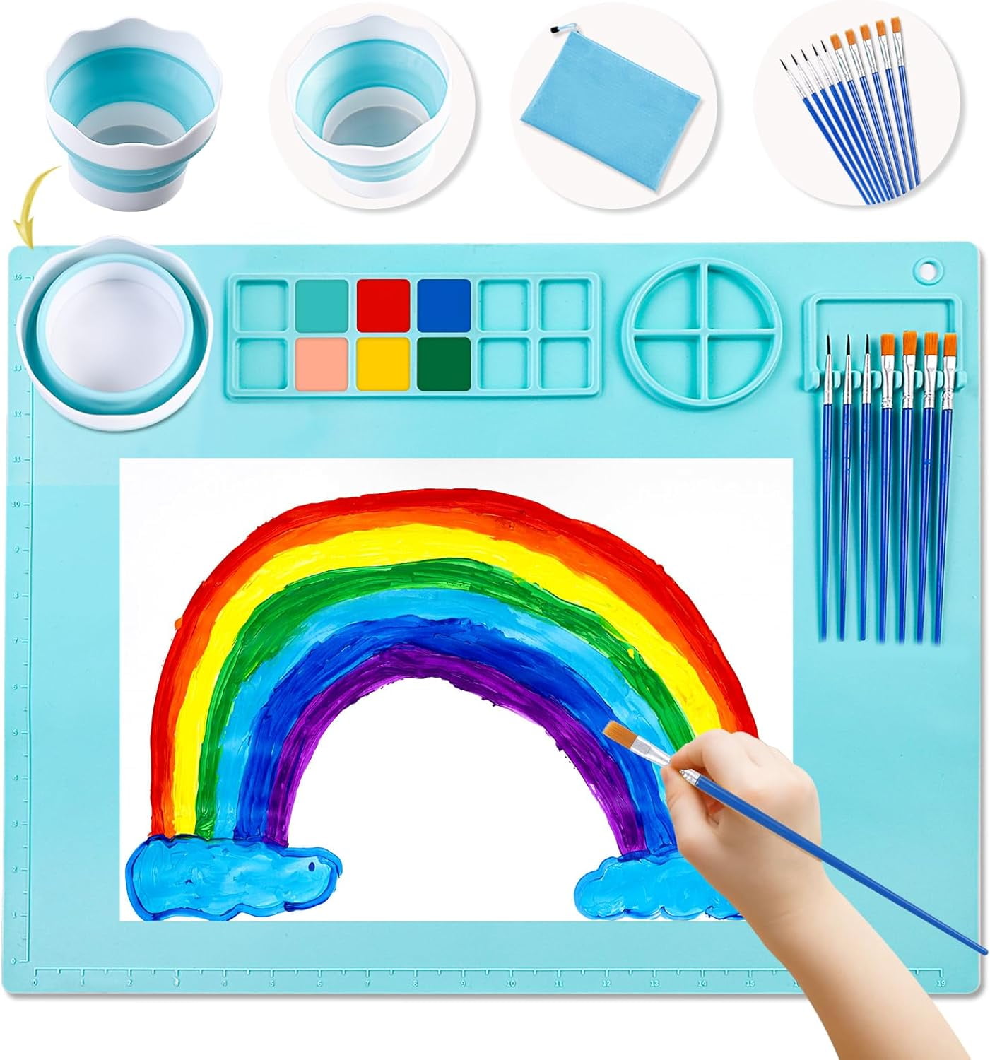 Silicone Craft Mat Large Silicone Art mat with Detachable Cup Painting ...