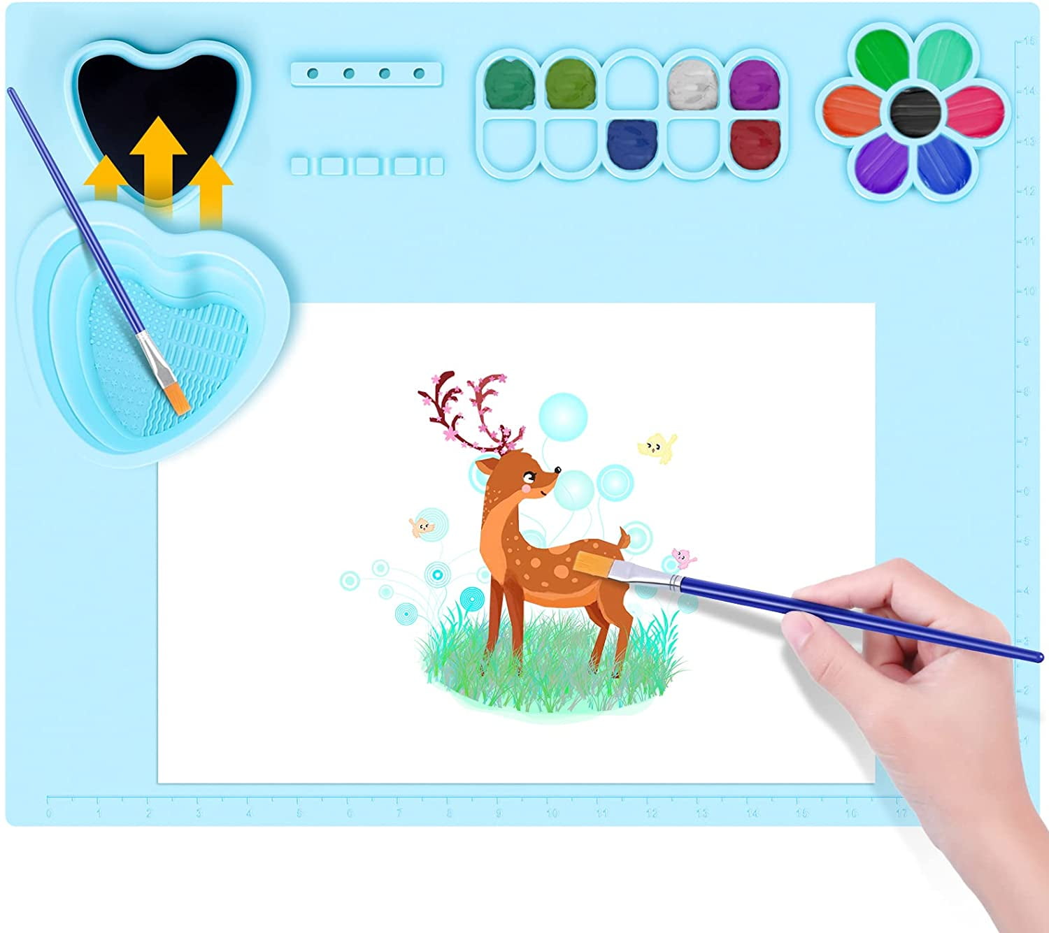 Large 20"x16" Silicone Craft Mat with Detachable Cup for Painting, DIY ...