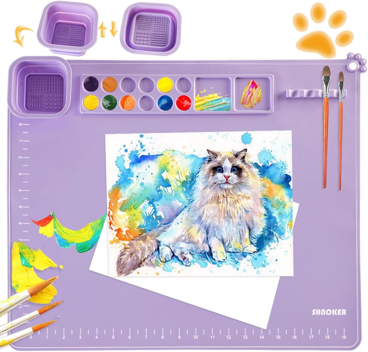 Silicone Craft Mat Super Large Silicone Painting Mat with Magnetic Cup ...