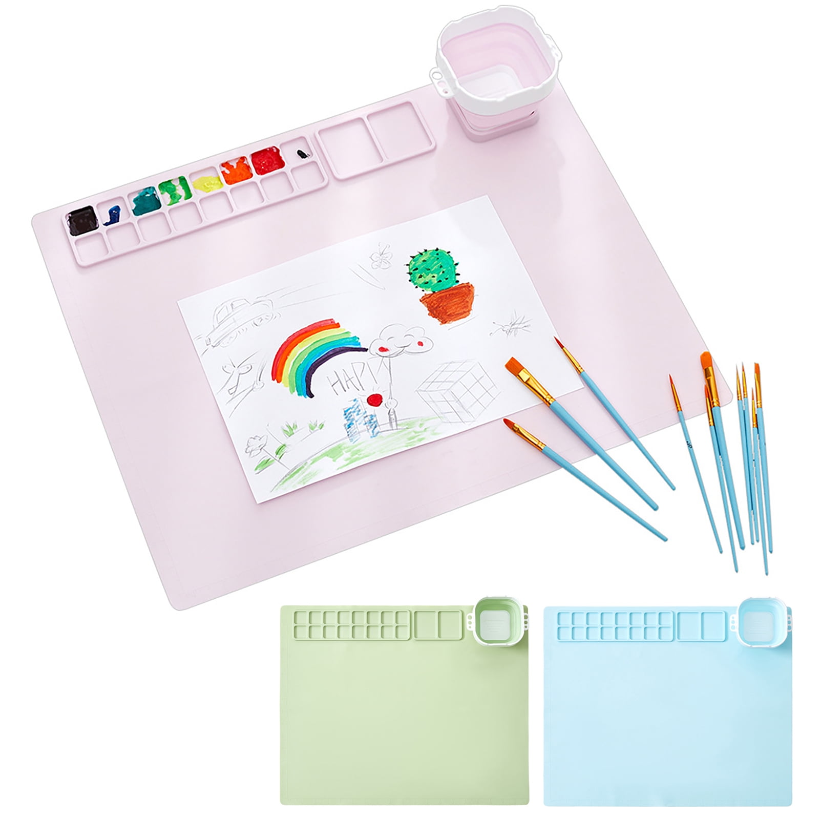 Silicone Craft Mat with Collapsible Cup Non-Stick Surface Easy ...