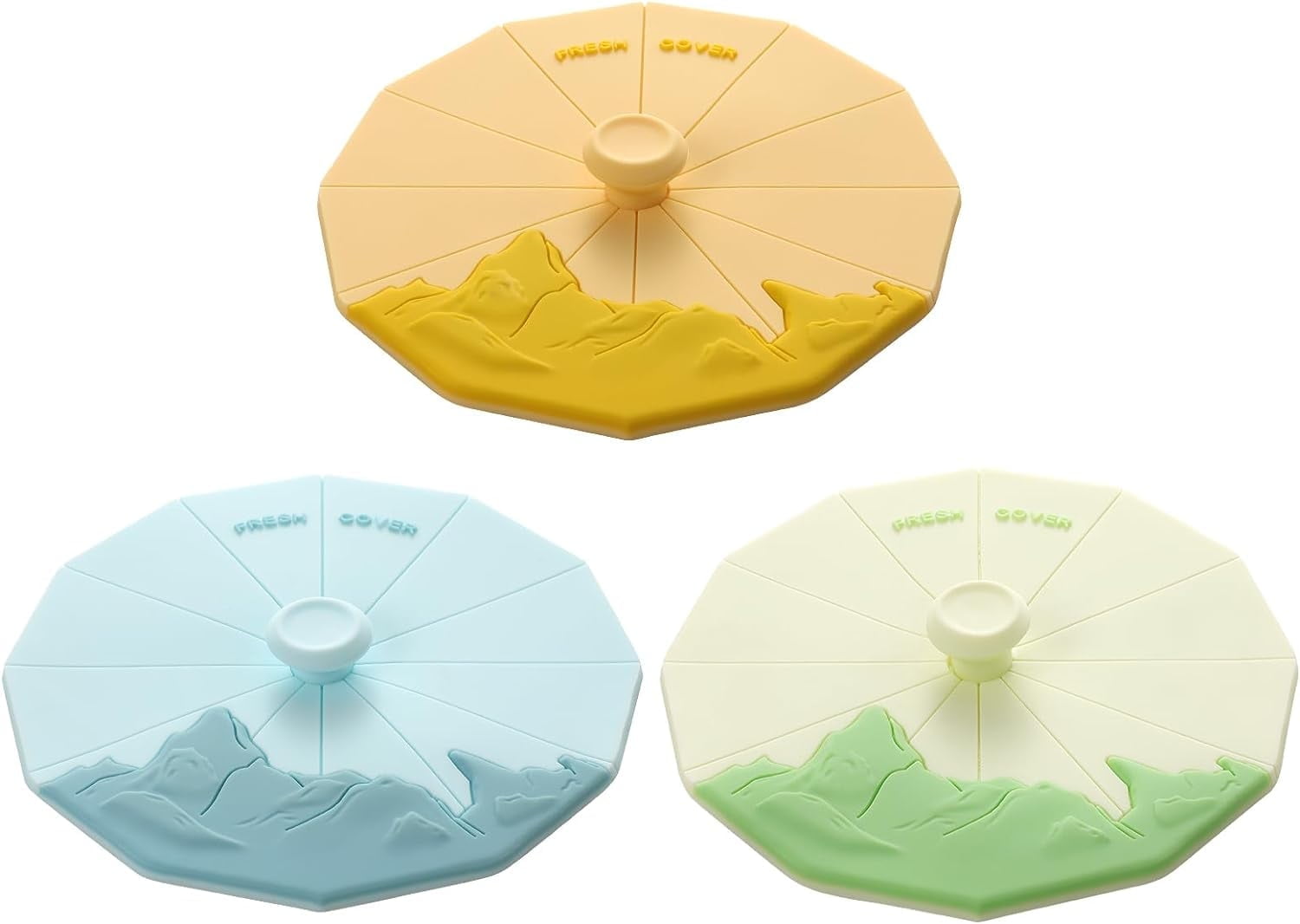 Silicone Cup Covers (Set of 3) ， Multicolored Silicone Lids for Mugs ...