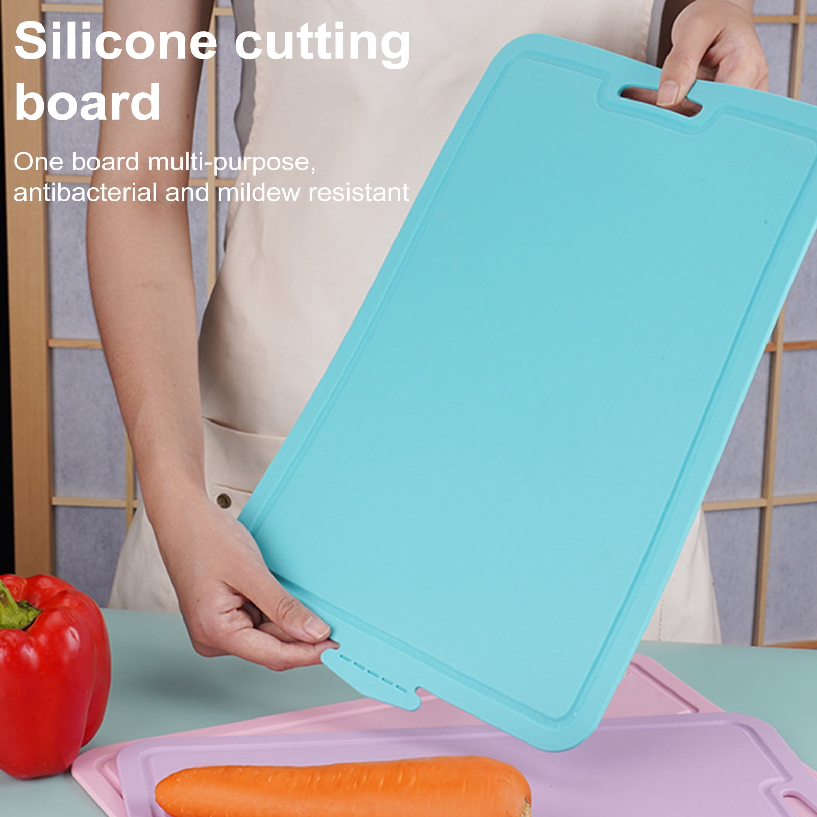 Silicone Cutting Board Foldable Reversible Non Slip Cutting Mat Food ...