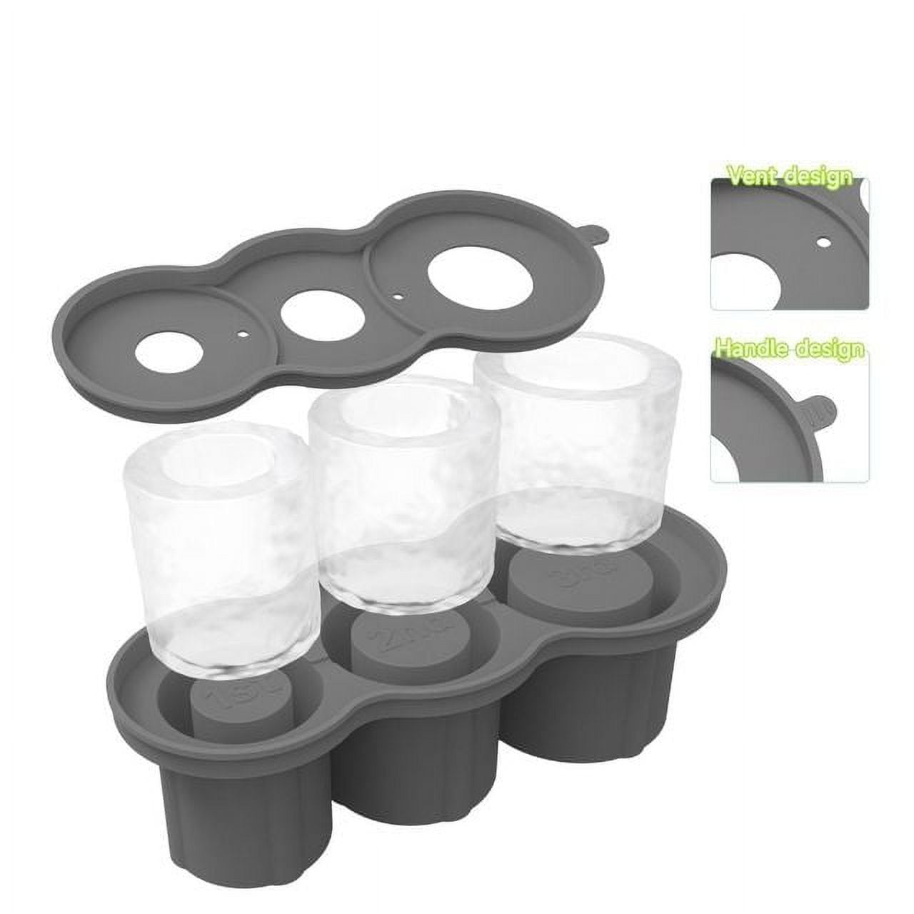 Silicone Cylinder-Shaped Tumbler Cup Ice Cube Tray with Lid - NEWKBO ...