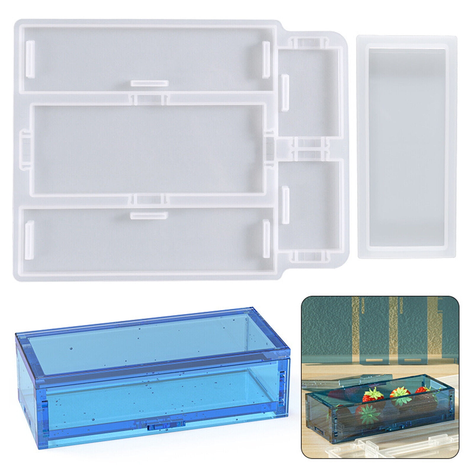 Silicone DIY Resin Mold Desk Storage Organizer Making Epoxy Casting ...