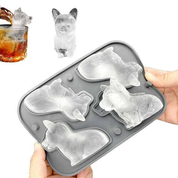 Silicone Dachshund Dog Ice Cube Tray with 4 Large Novelty Shapes for ...