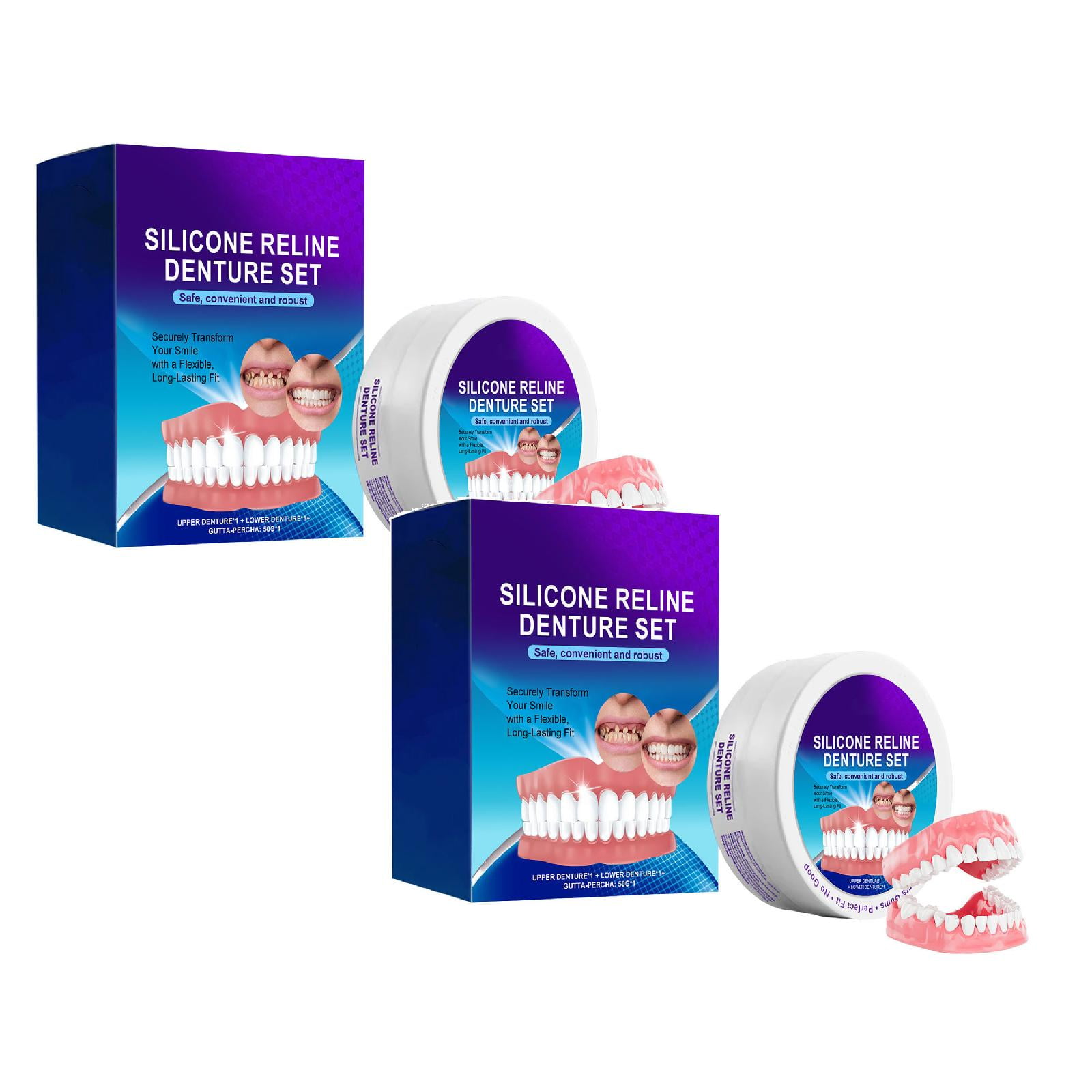 Silicone Denture Set, Denture Silicone Kit for Dentures, Soft Denture ...