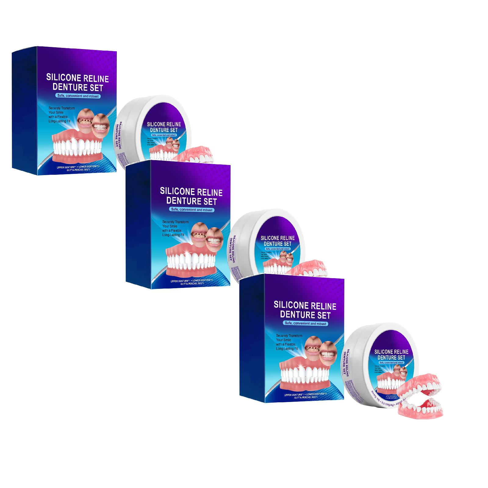 Silicone Denture Set, Denture Silicone Kit for Dentures, Soft Denture ...