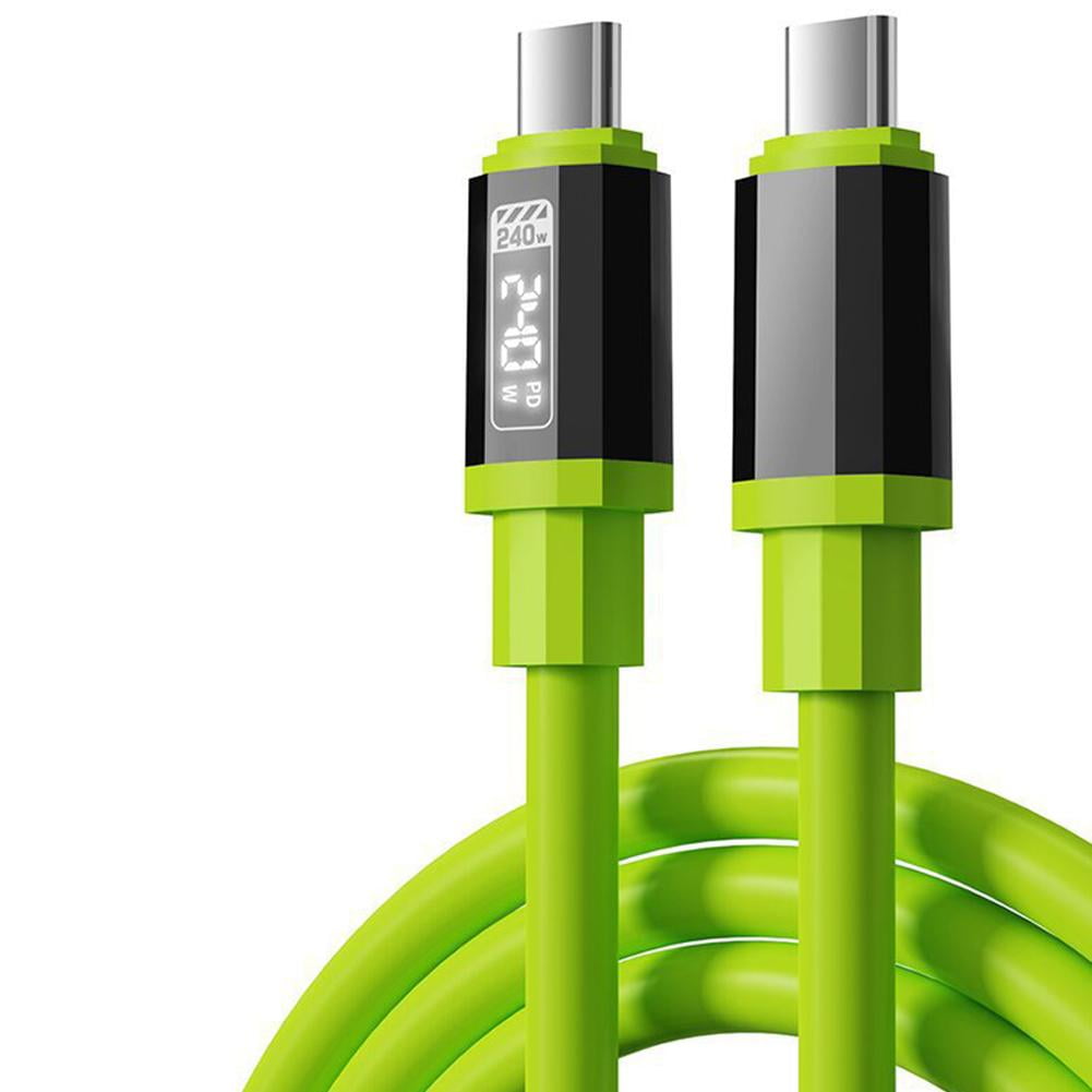 Silicone Digital Display Cable Type C To Type C Fast Charging Cable ...
