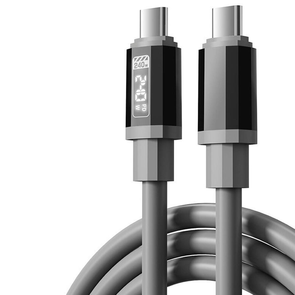 Silicone Digital Display Cable Type C To Type C Fast Charging Cables ...