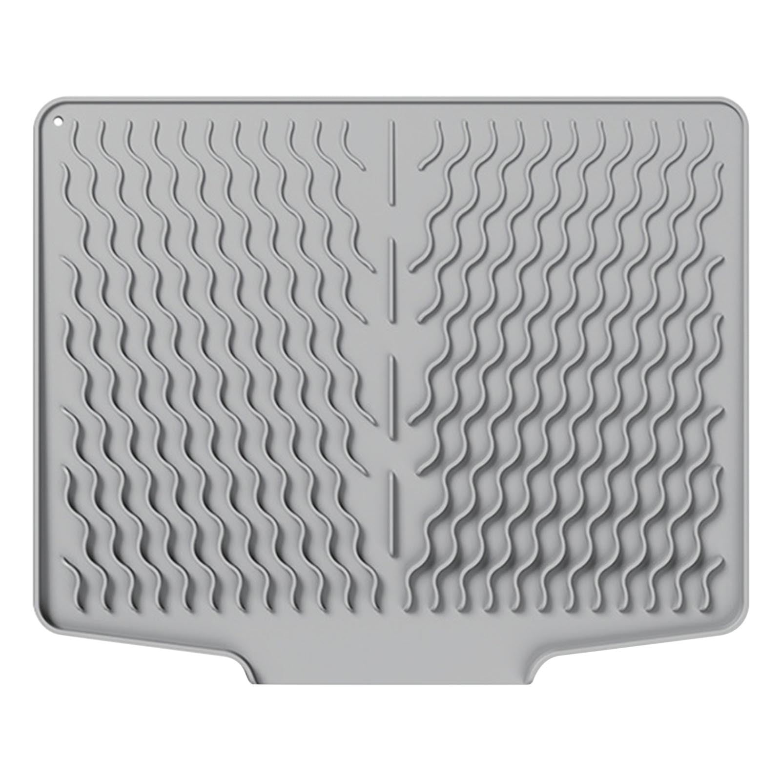 Silicone Dish Drying Mat with Drain Lip, Dish Drying Mats for Kitchen ...