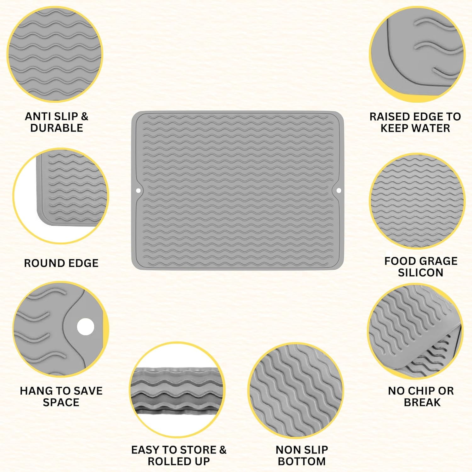 Silicone Dish Drying Mat for Multiple Usage,Easy clean,Eco-friendly ...