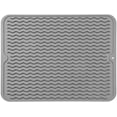 Silicone Dish Drying Mat — Quick-Dry Ridges Counter & Sink Pad, Heat ...