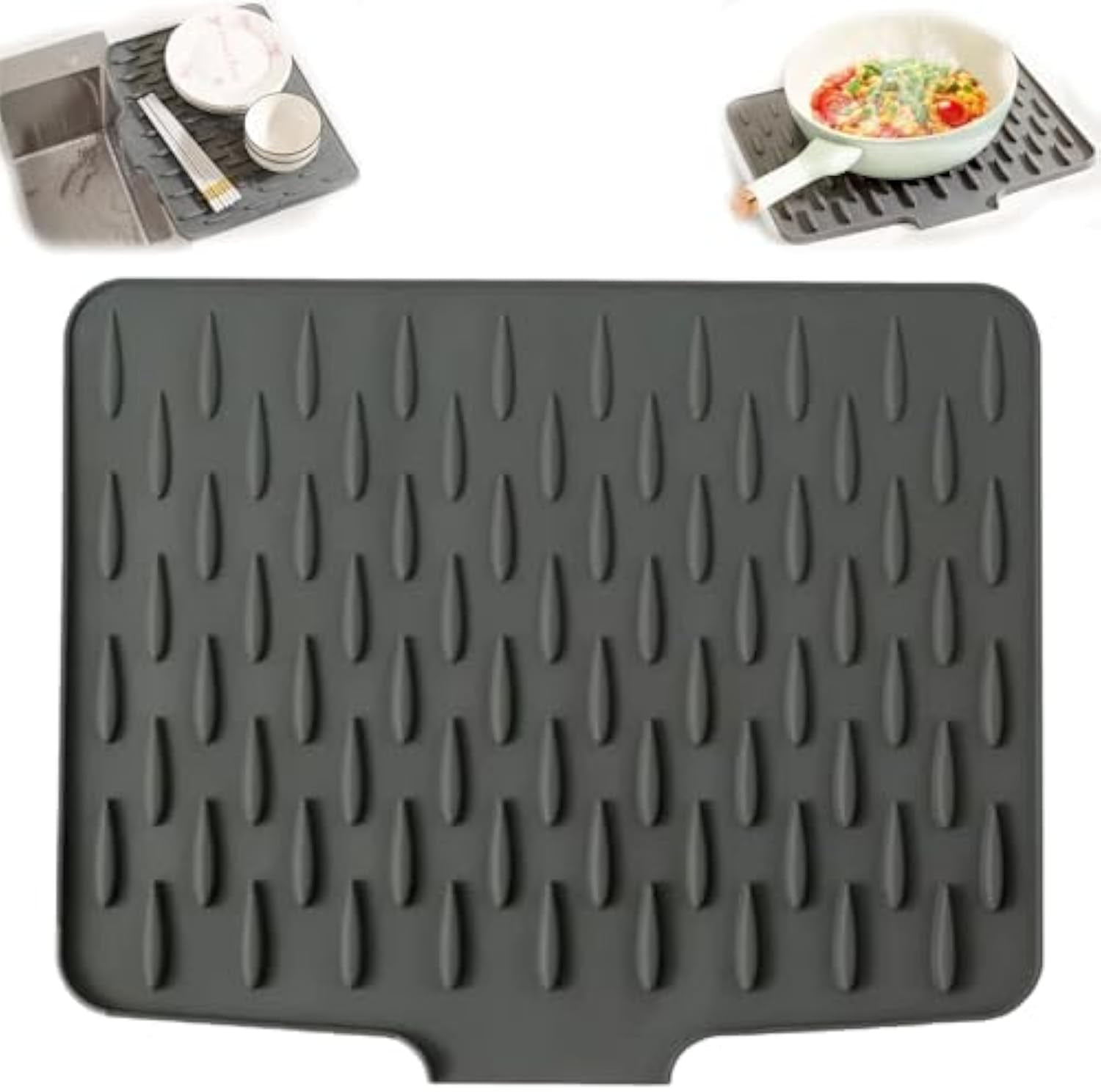 Silicone Dish Drying Mats for Kitchen Counter, Multifunctional and ...