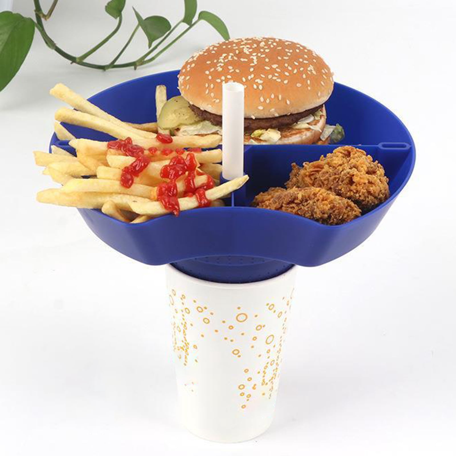 Silicone Divided Plates - 3 Compartments Reusable Food Snack Container ...