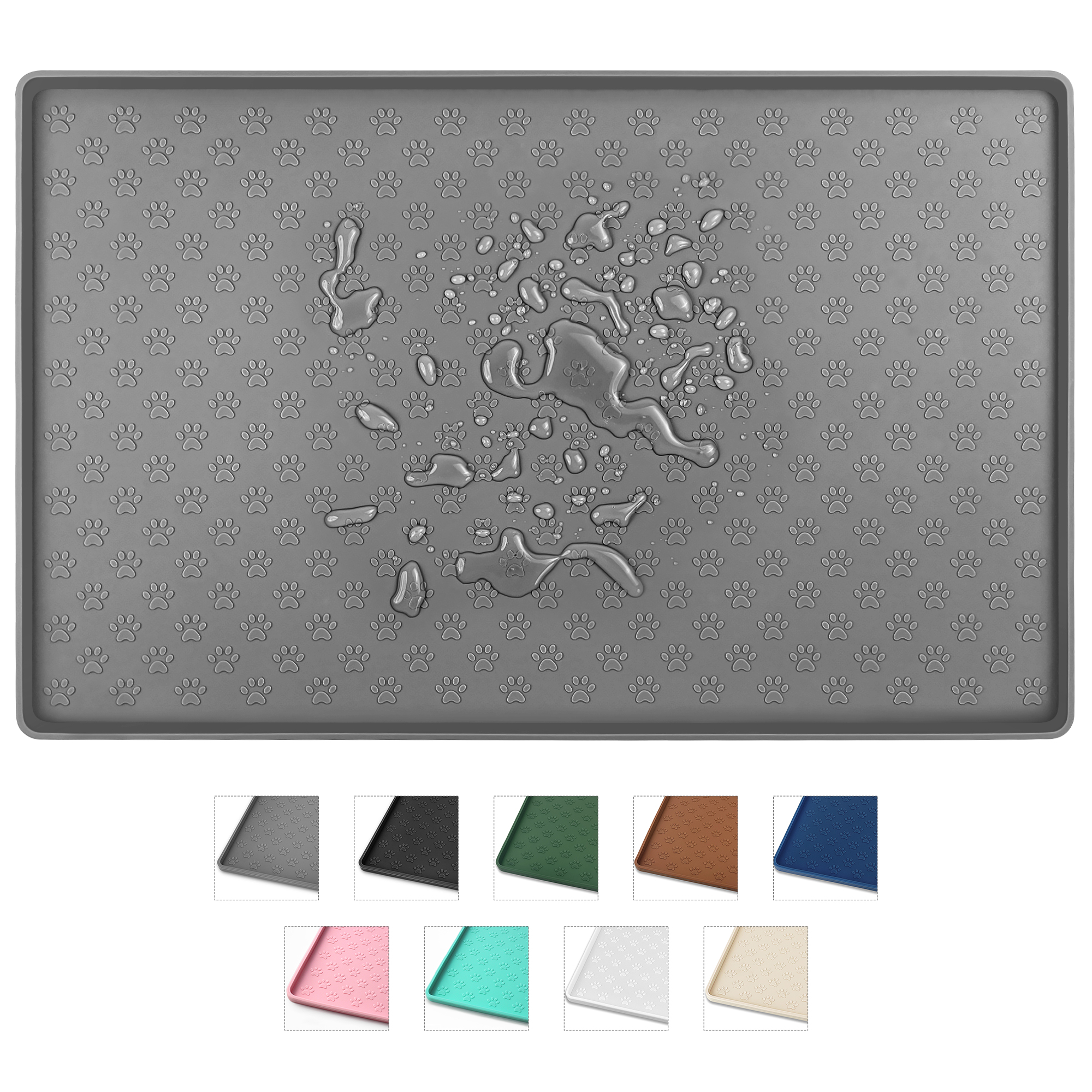 Silicone Dog Food Mat, Pet Placemat for Prevent Feeding Spills ...