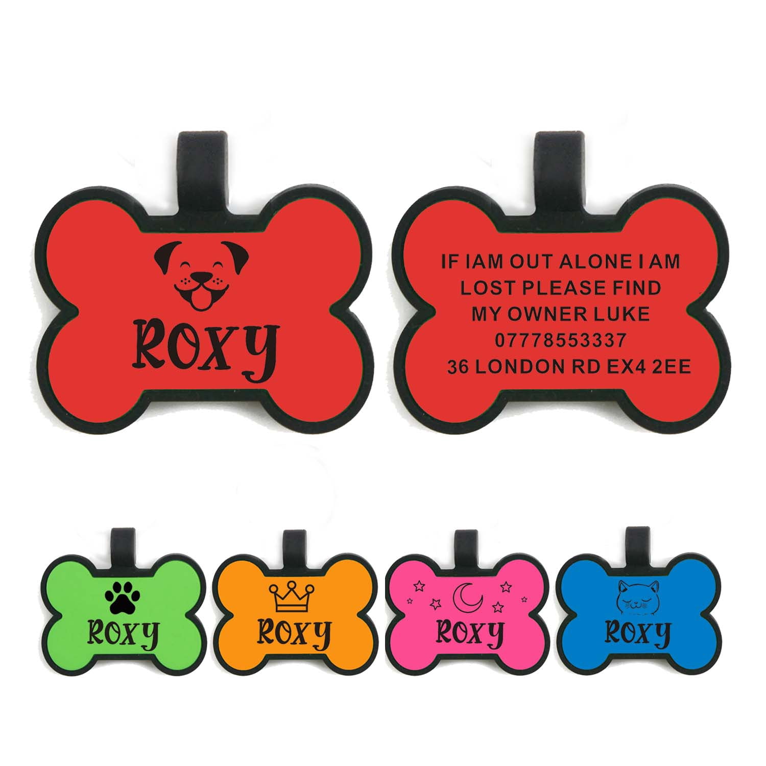 Silicone Dog Tags Engraved for Pets, Personalized Custom Engraved Dog ...
