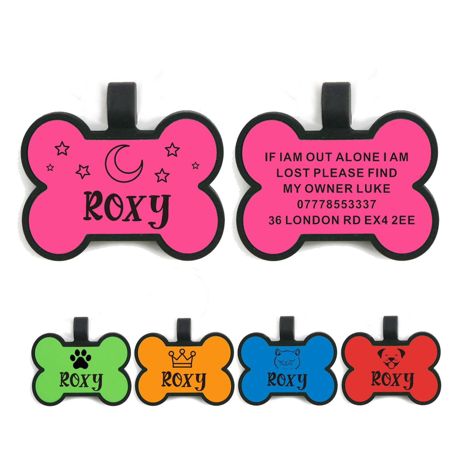 Silicone Dog Tags Engraved for Pets, Personalized Custom Engraved Dog ...