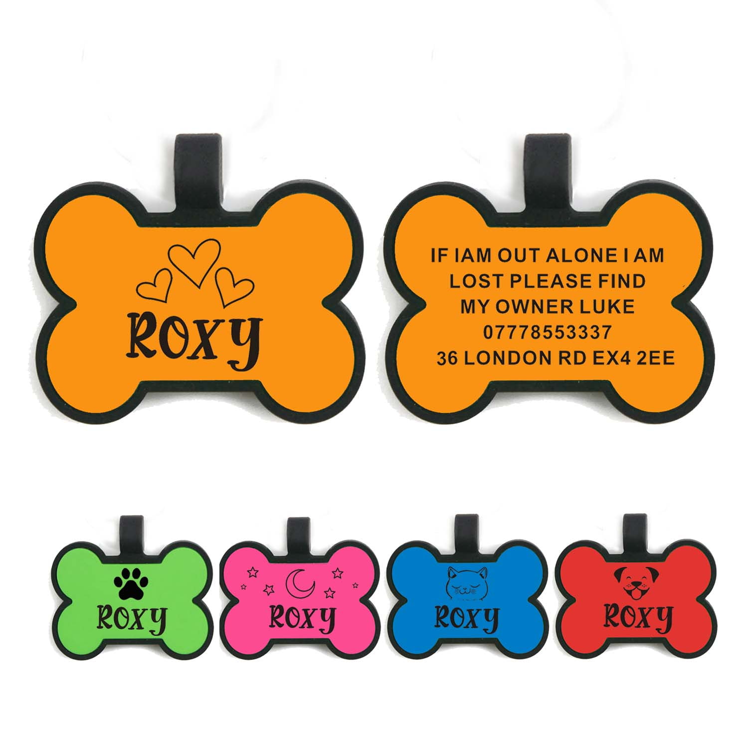 Silicone Dog Tags Engraved for Pets, Personalized Custom Engraved Dog ...