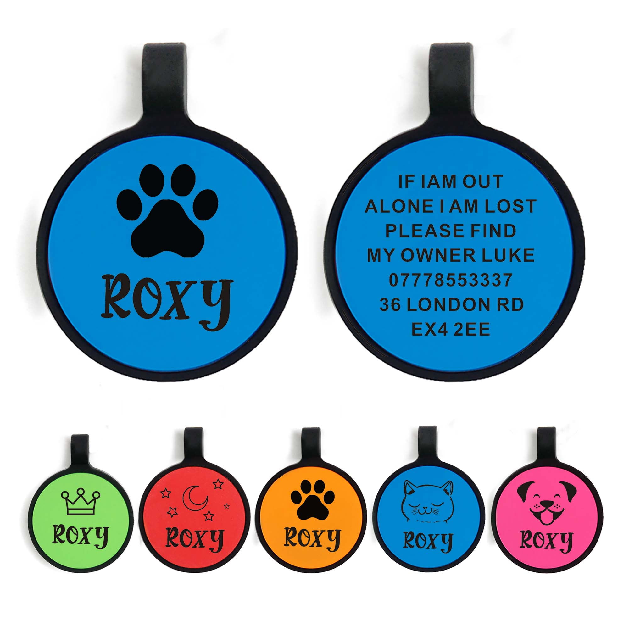 Silicone Dog Tags Engraved for Pets, Personalized Custom Engraved Dog ...