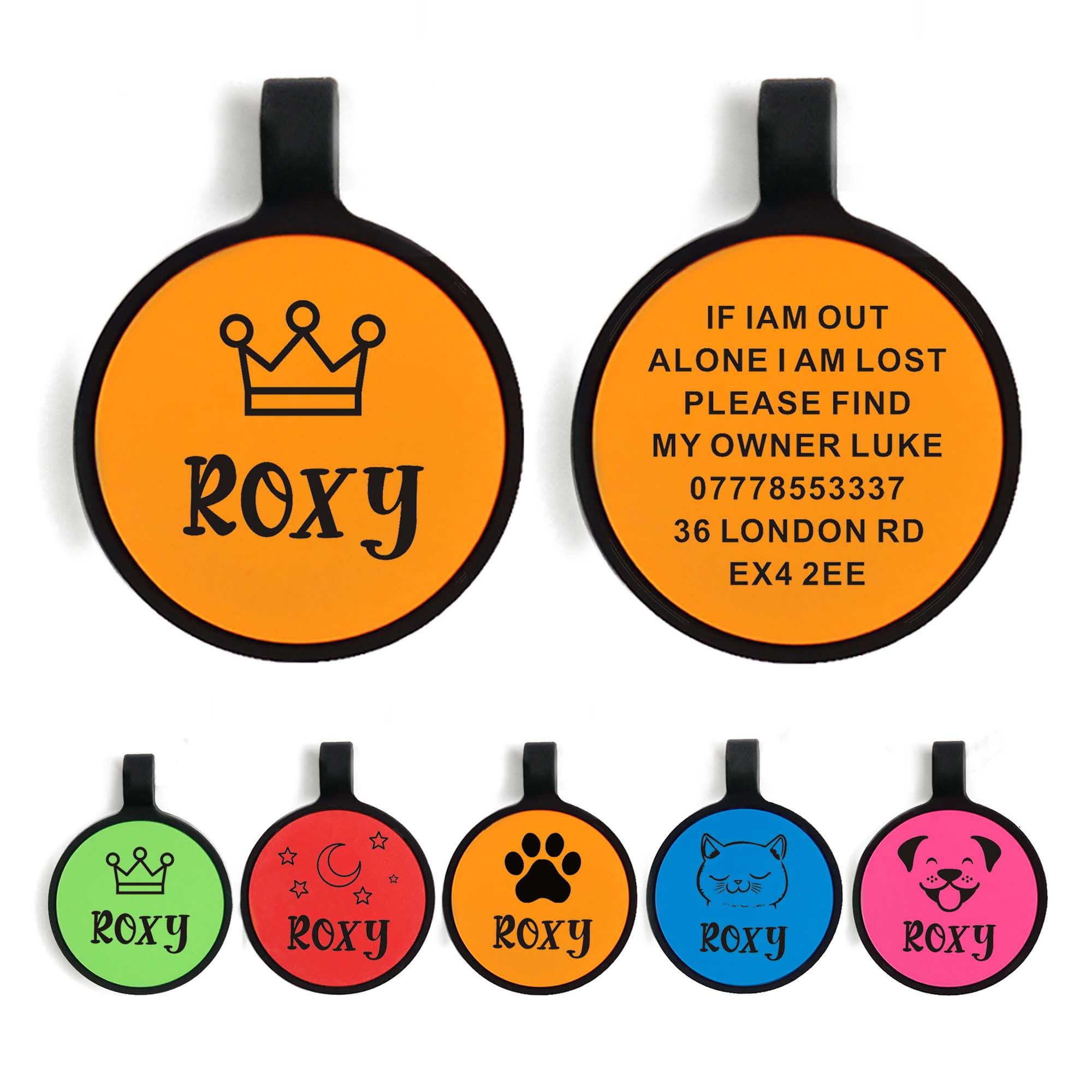 Silicone Dog Tags Engraved for Pets, Personalized Custom Engraved Dog ...