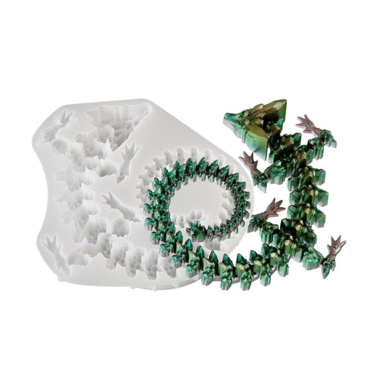 Silicone Dragon Crystal Mold Realistic Dragon Figurine Crafting Mould ...