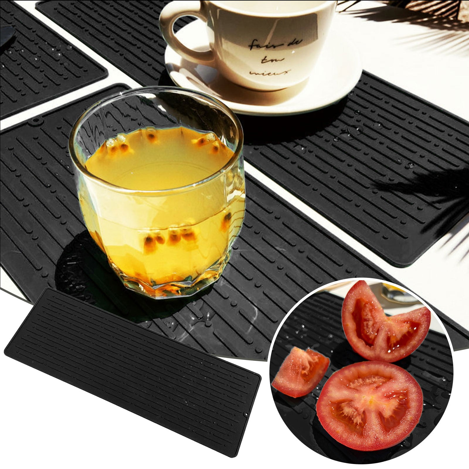 Silicone Drain Mat Household Non Cabinet Mat Heat Casserole Mat Large ...