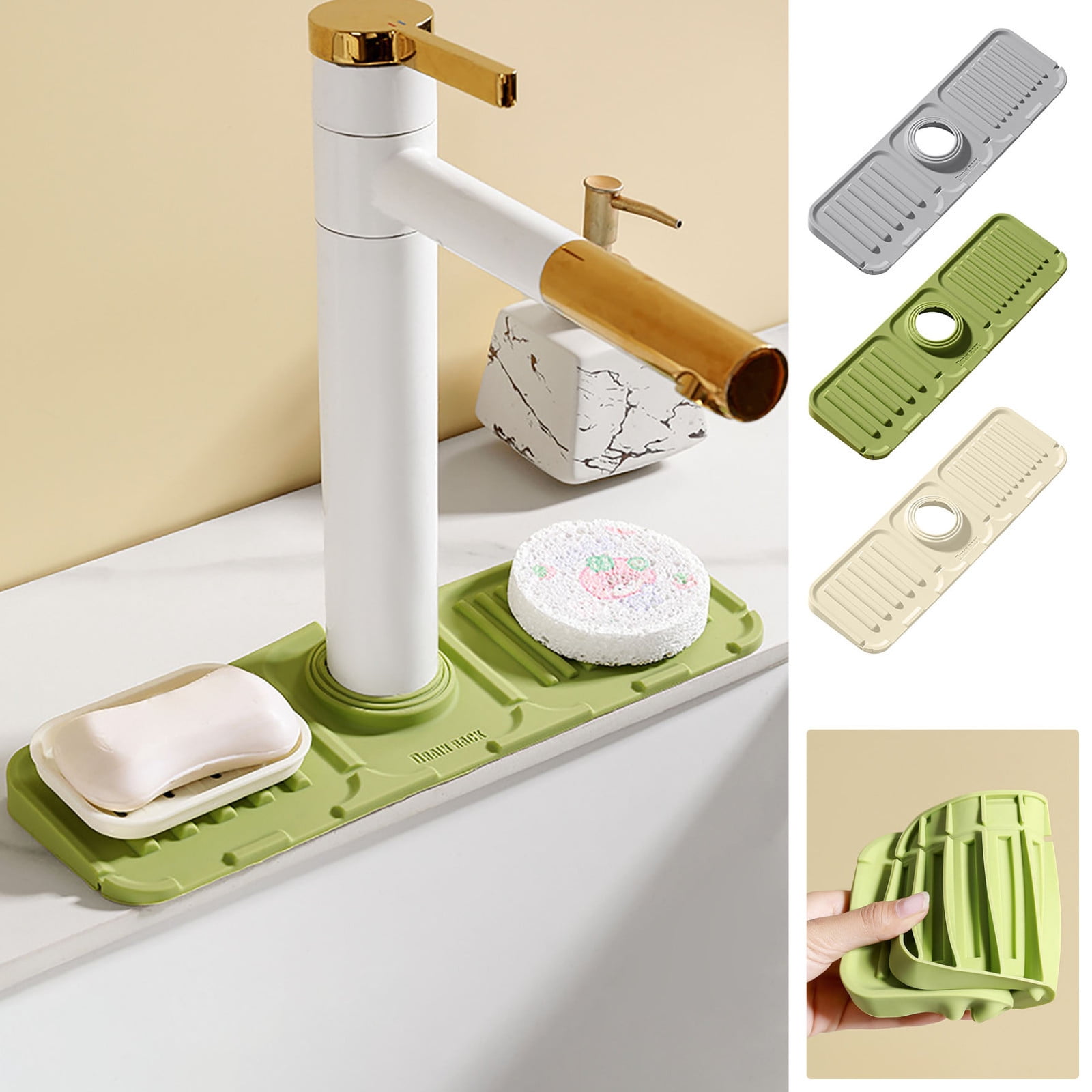 Silicone Drain Mat, Splash Proof, Multifunctional Sink Drainage Pad ...