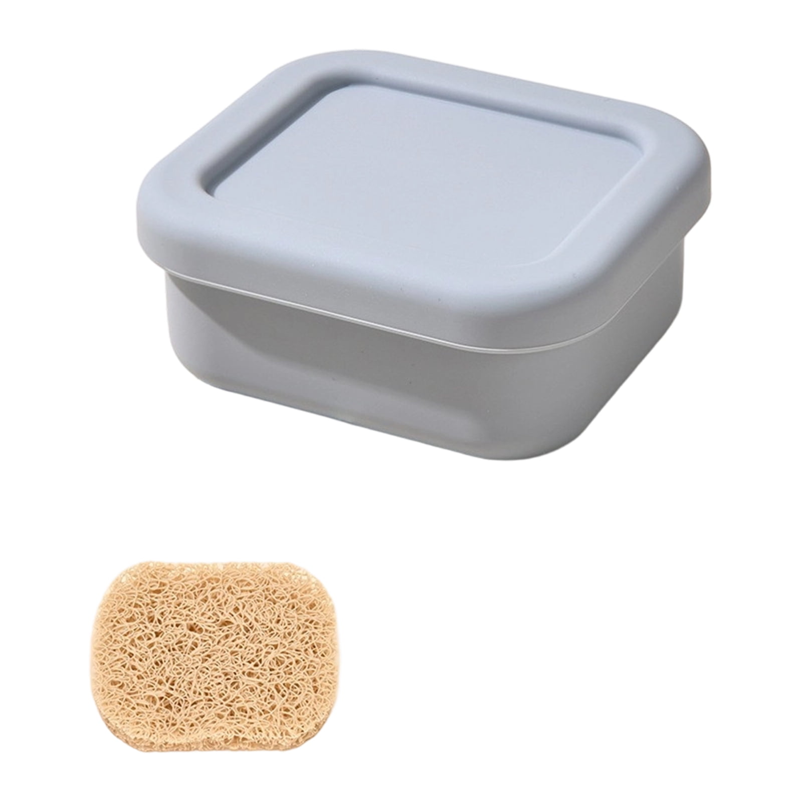 Silicone Draining Soap Dish Food Grade Portable Soap Holder with Sponge ...