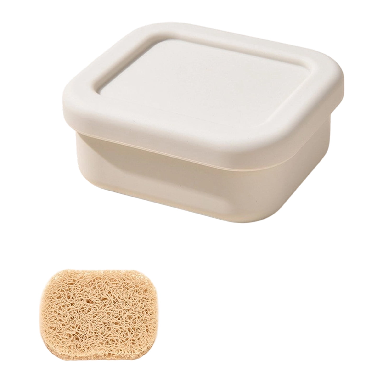 Silicone Draining Soap Dish Food Grade Portable Soap Holder with Sponge ...
