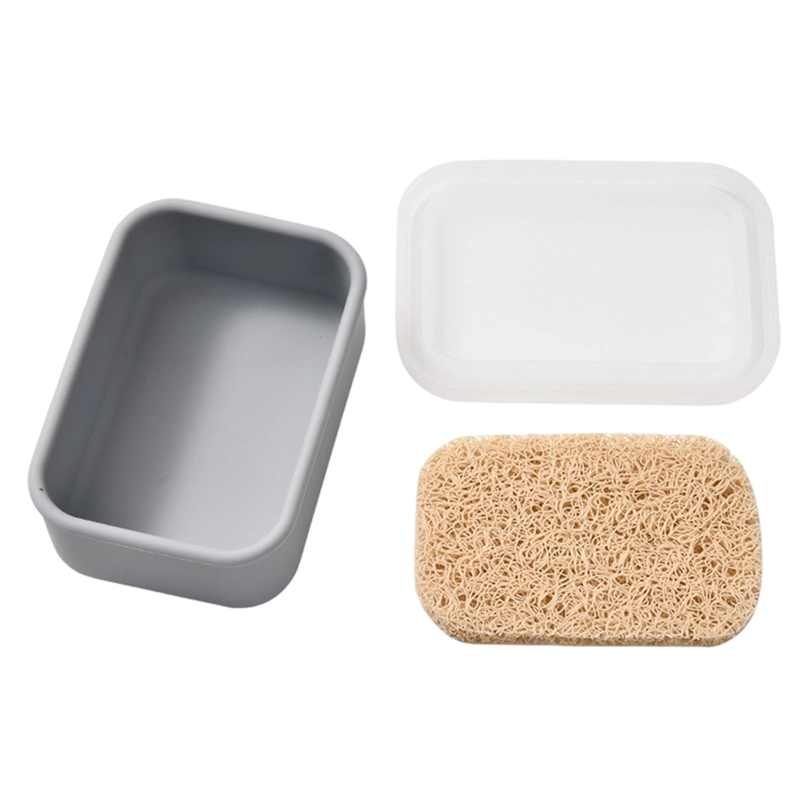Silicone Draining Soap Dish Food Grade Portable Soap Holder with Sponge ...