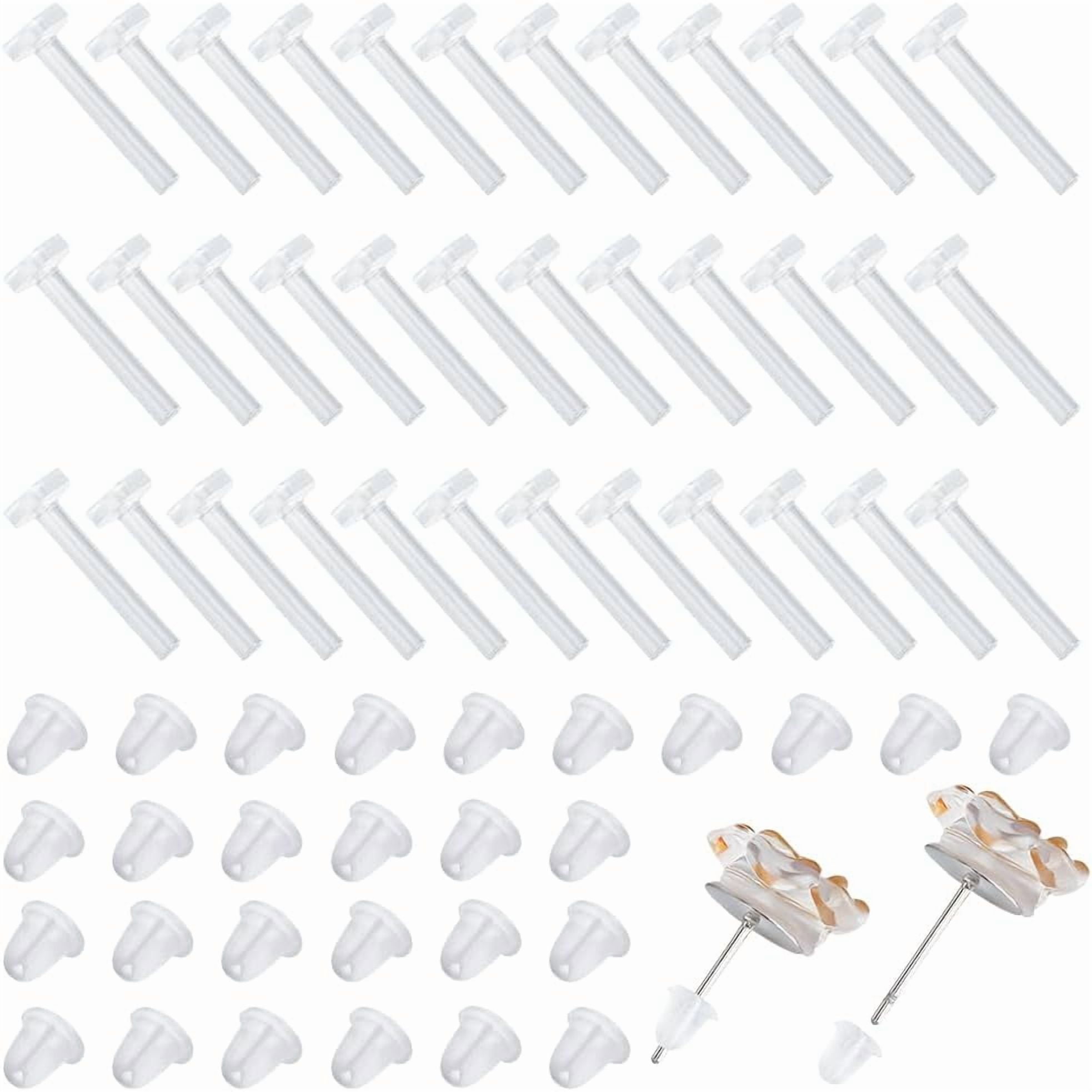 Silicone Ear Nuts set Clear Ear Cannula Clear 7x3mm Hole: 0.7mm 40pcs ...