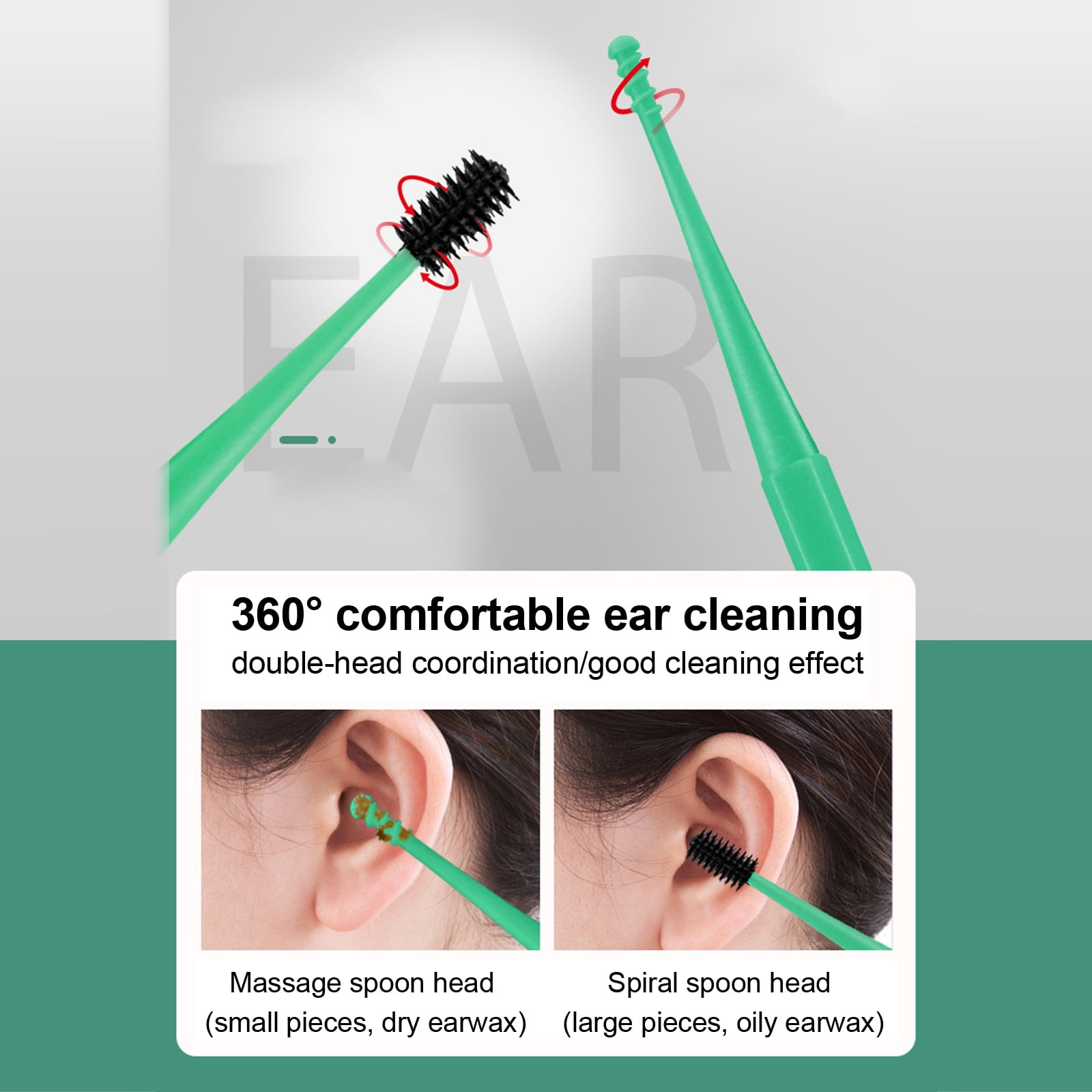 Silicone Ear Pick,Ear Sticks Earpick Head Ear Cleaner Silicone Ear Pick ...