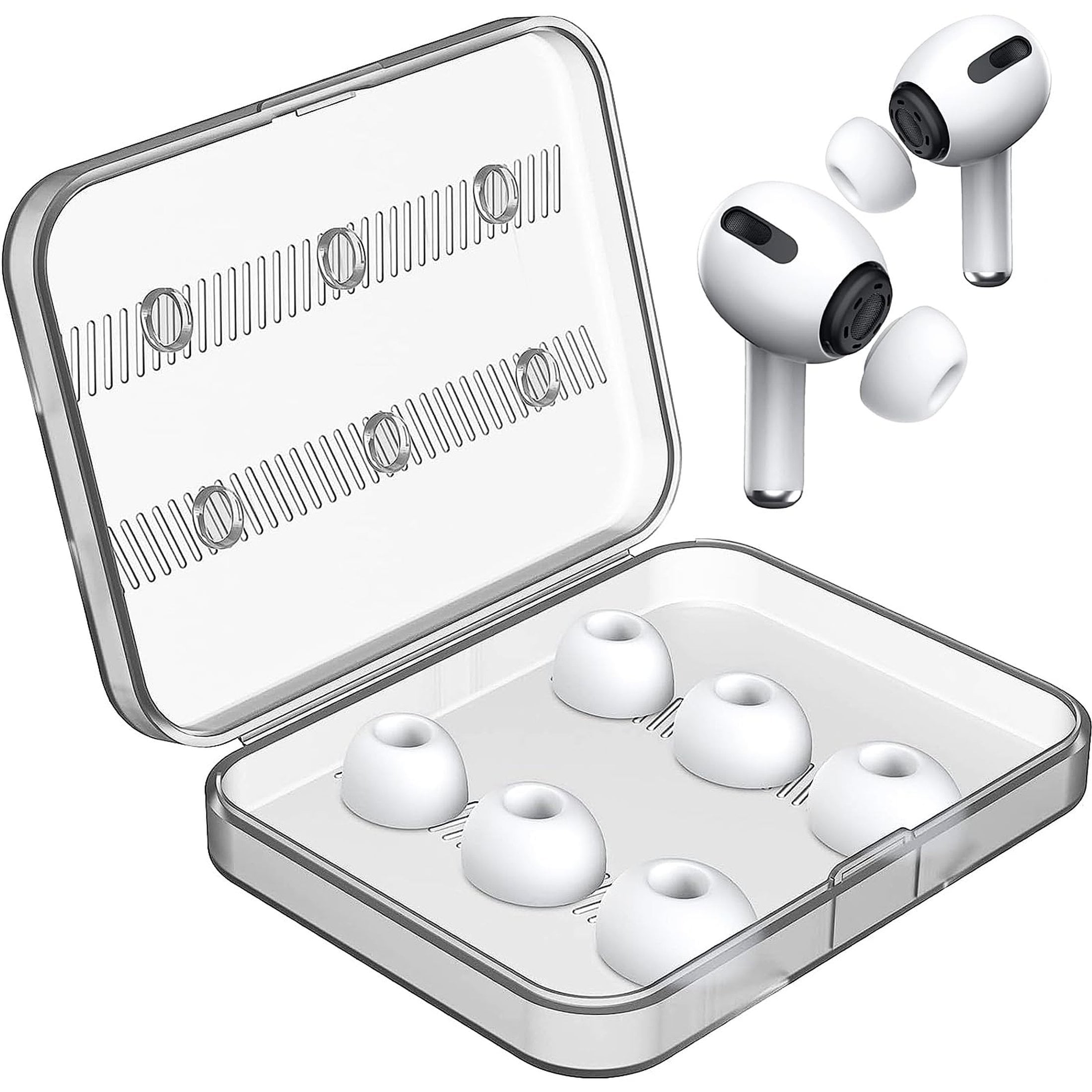 Silicone Ear Tips Set for AirPods Pro with Noise Reduction and Storage ...