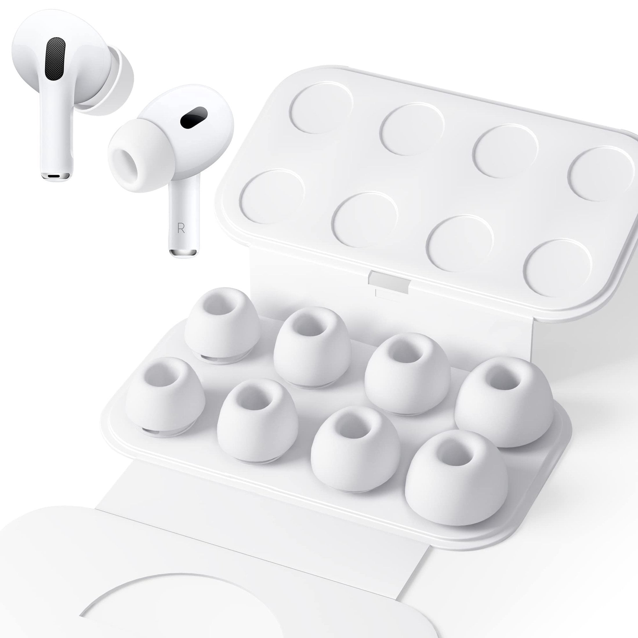 Silicone Ear Tips Set for Airpods Pro with Noise Reduction and Storage ...