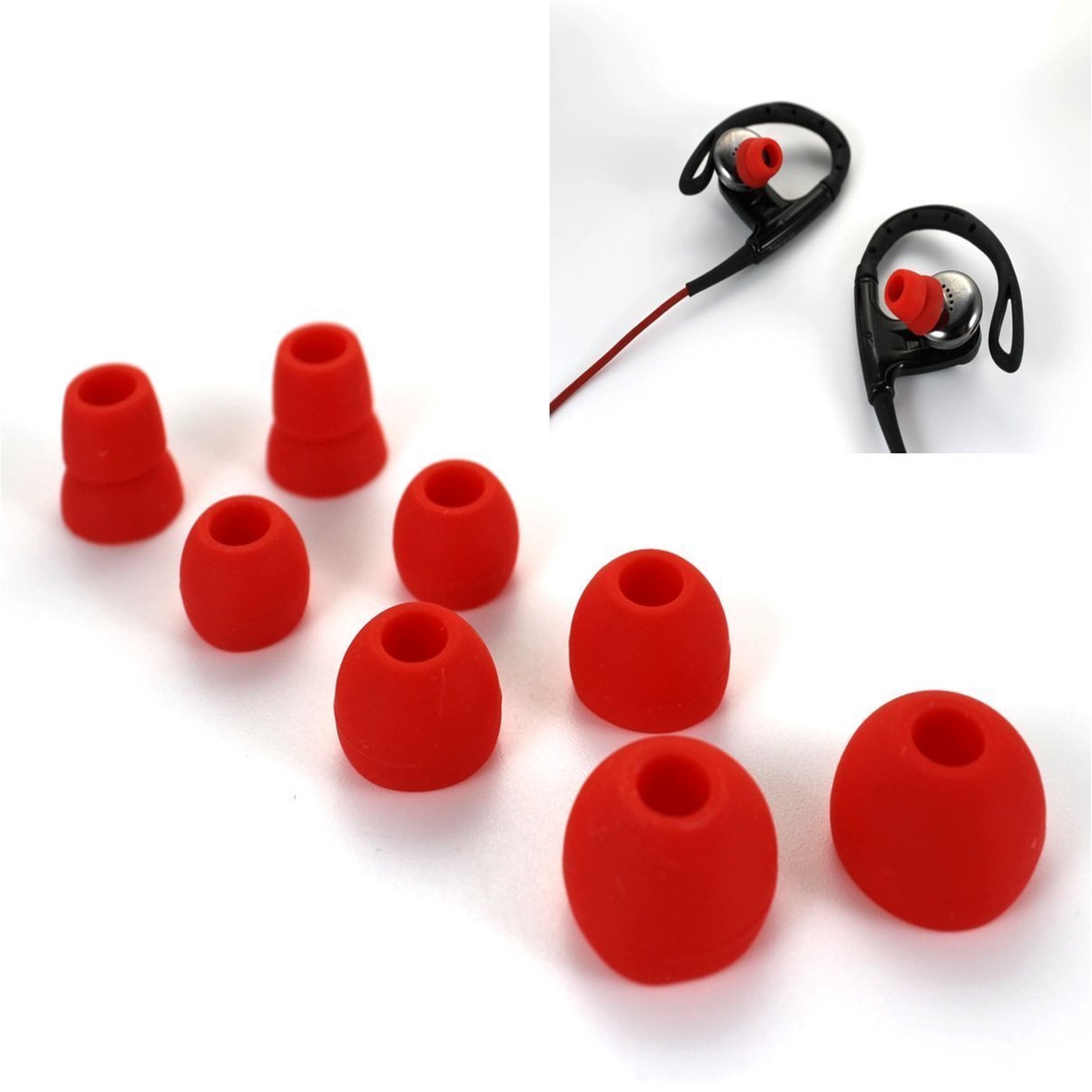 Silicone Ear Tips Set for Powerbeats 1 2 3 Replacement Earbuds Red ...